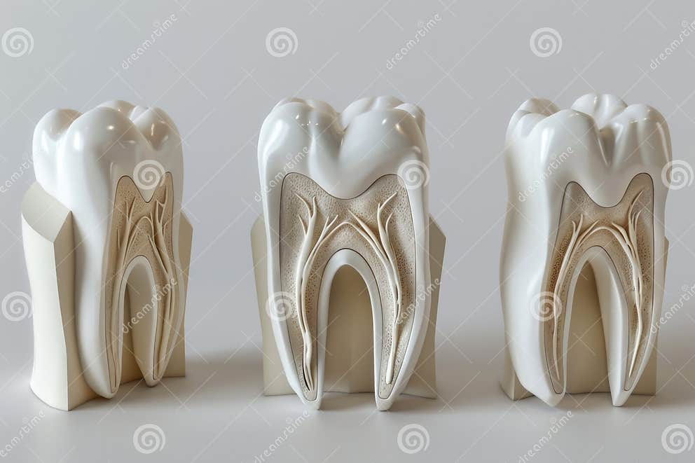 Row of Tooth Models, Useful for Dental Concepts Stock Image - Image of ...