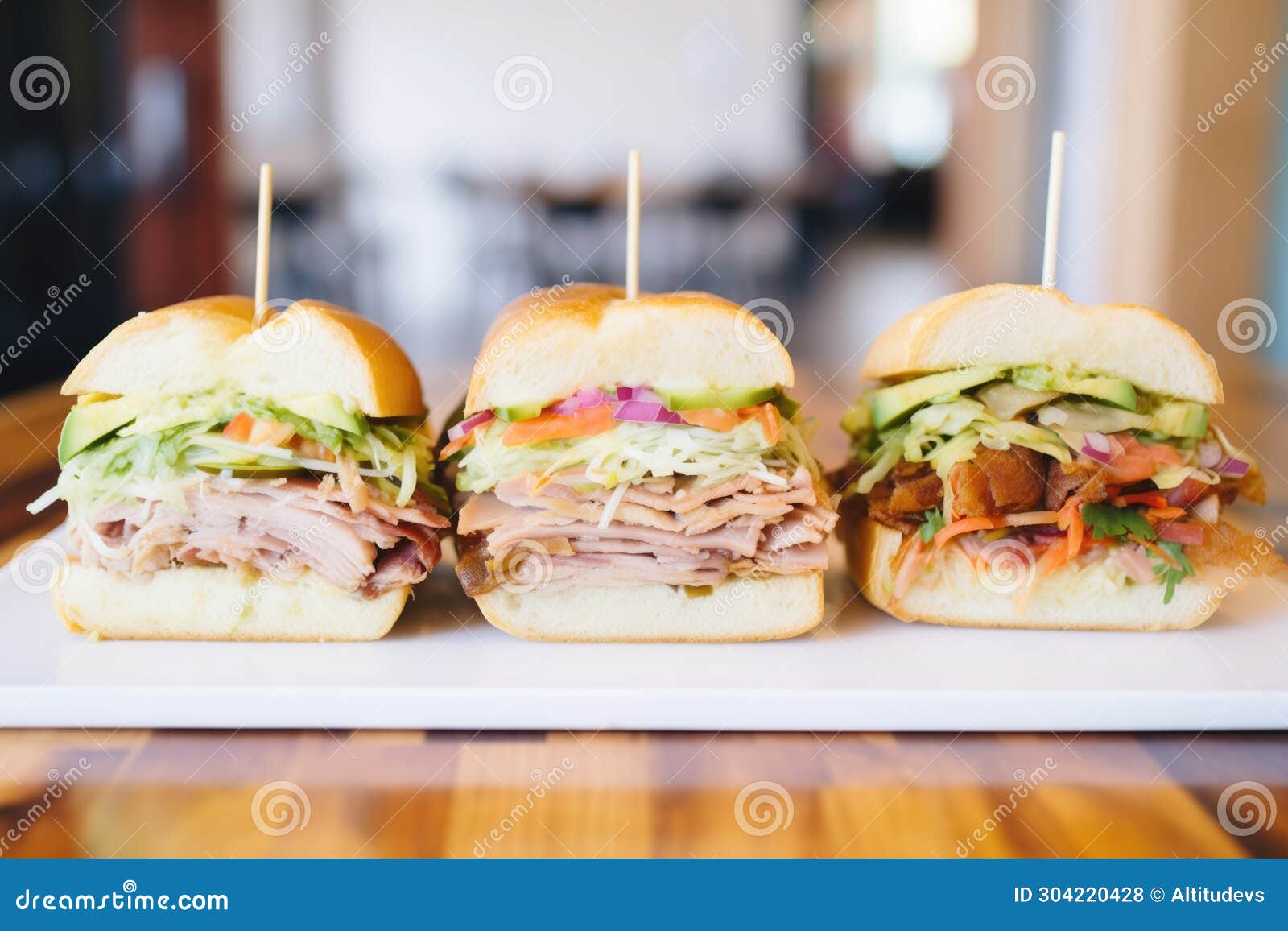 Row of Tortas Made with Different Meats Stock Photo - Image of homemade ...