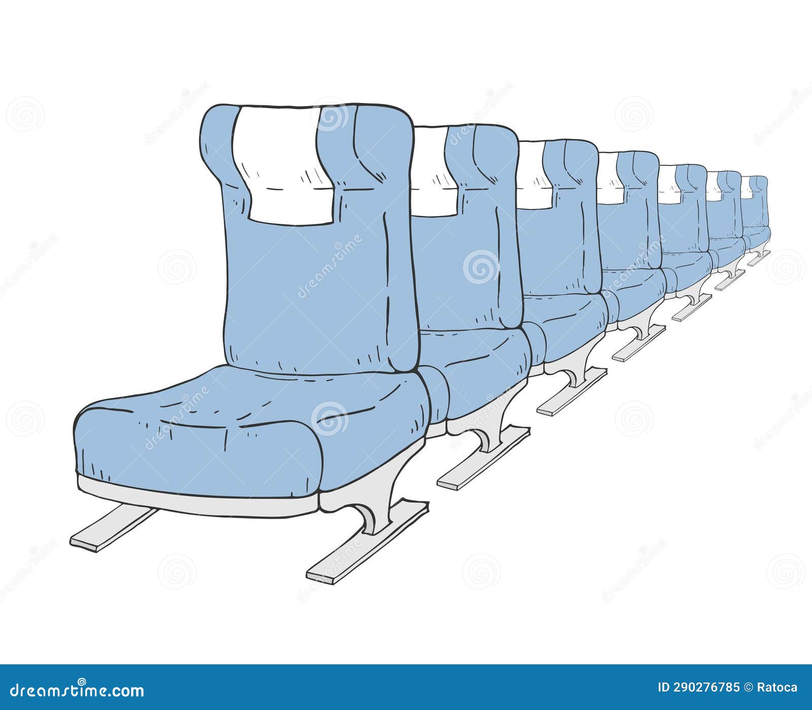 Row of train seats stock illustration. Illustration of seats - 290276785