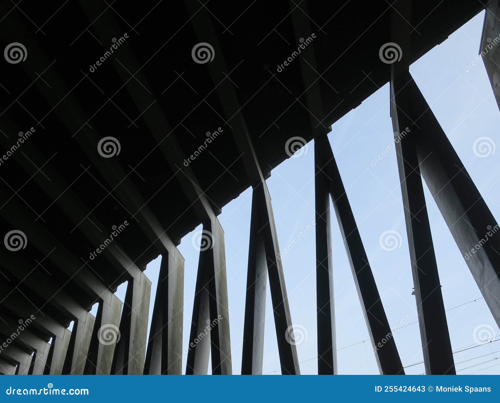 Row of Triangle Pillars Near the Railway in Amsterdam Stock Image ...