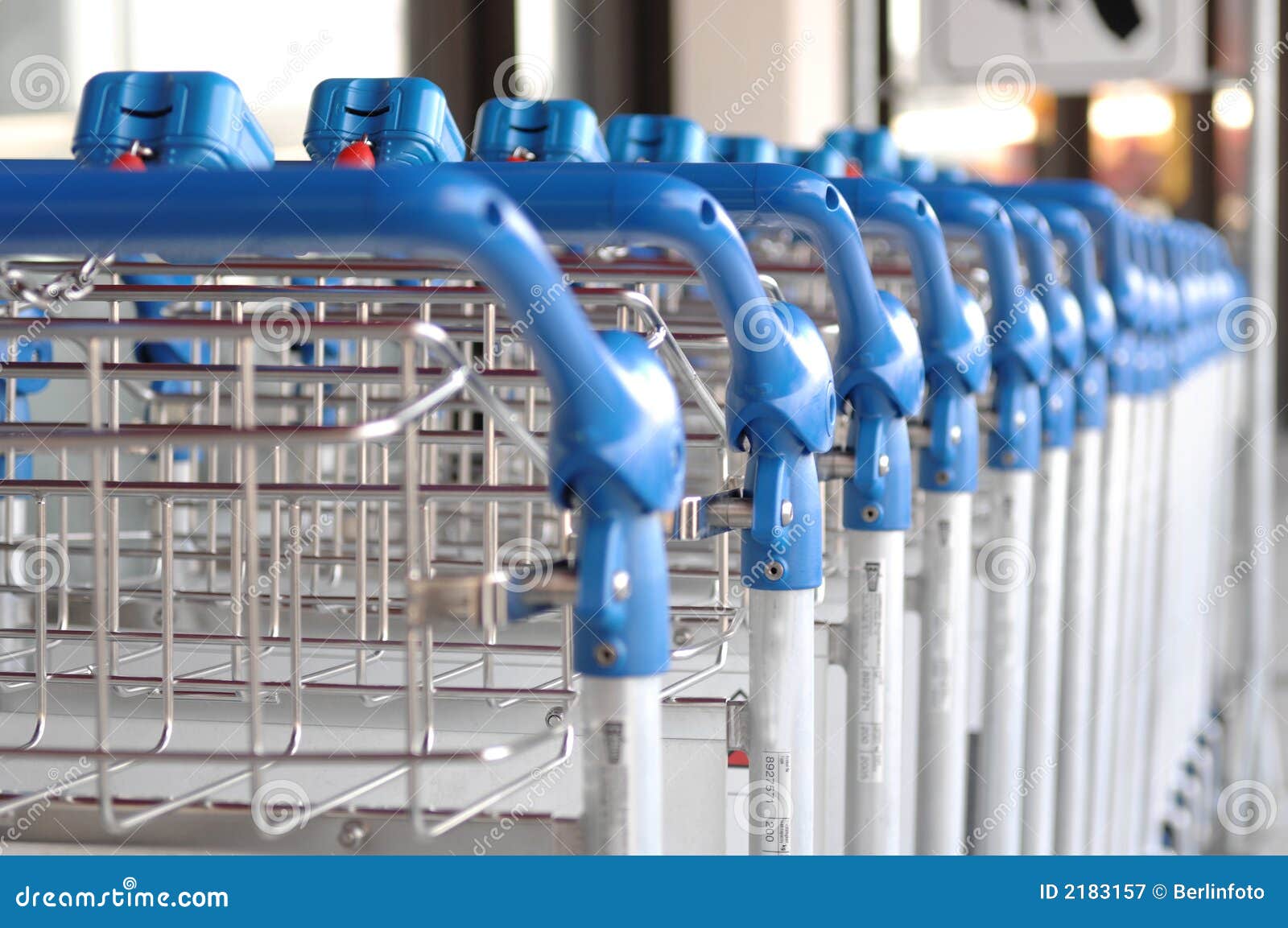 Row of trolleys stock image. Image of queue, multiple - 2183157