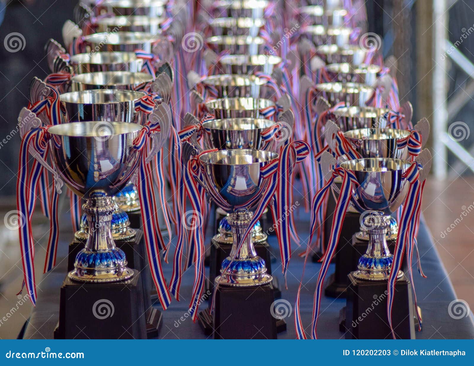 Row of Trophy stock image. Image of metal, competition - 120202203