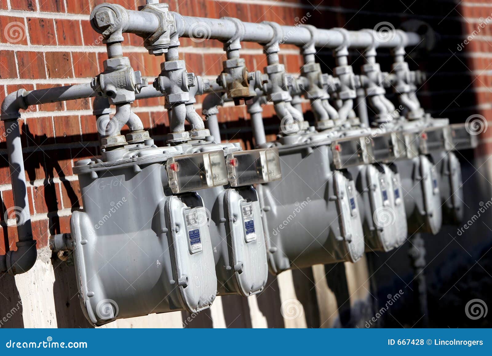 Row of Utility Meters 2 stock photo. Image of bill, readout - 667428
