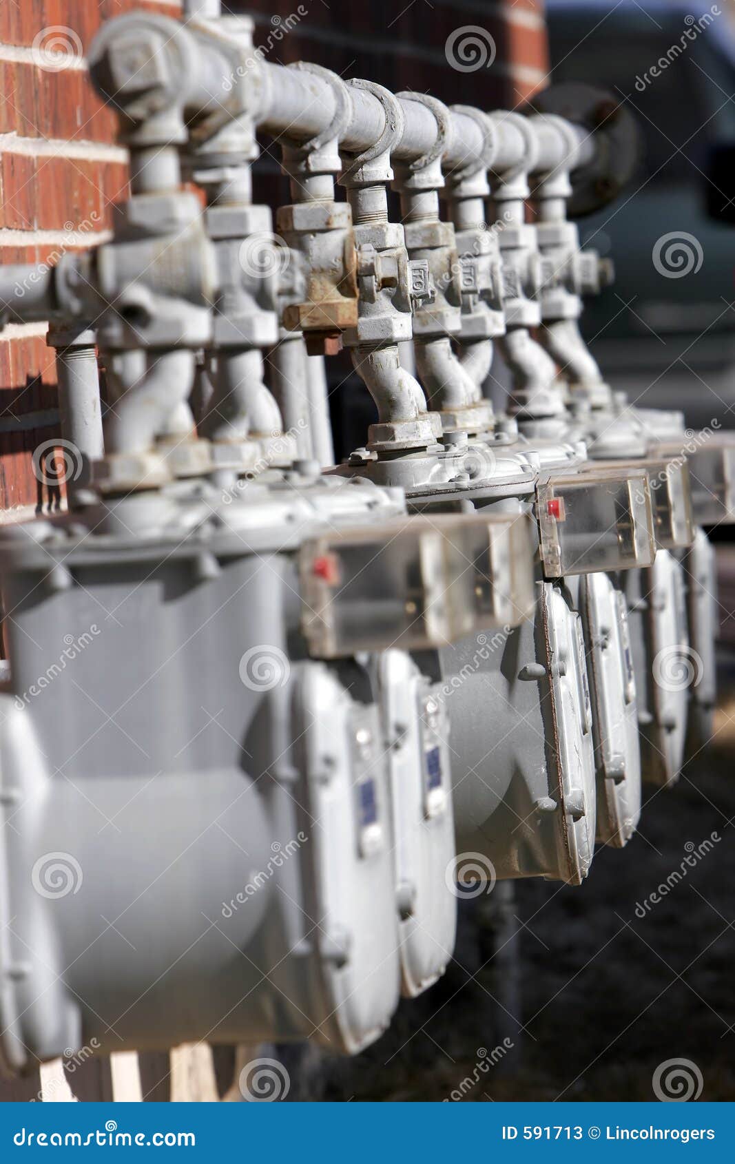 Row of Utility Meters stock image. Image of home, line - 591713