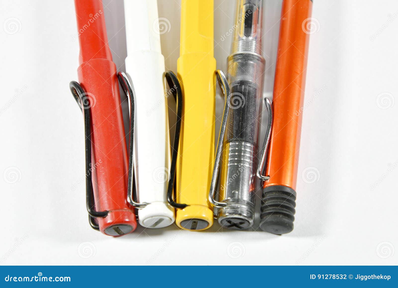 Row of Various Multicolored Pens Stock Photo - Image of colorful ...