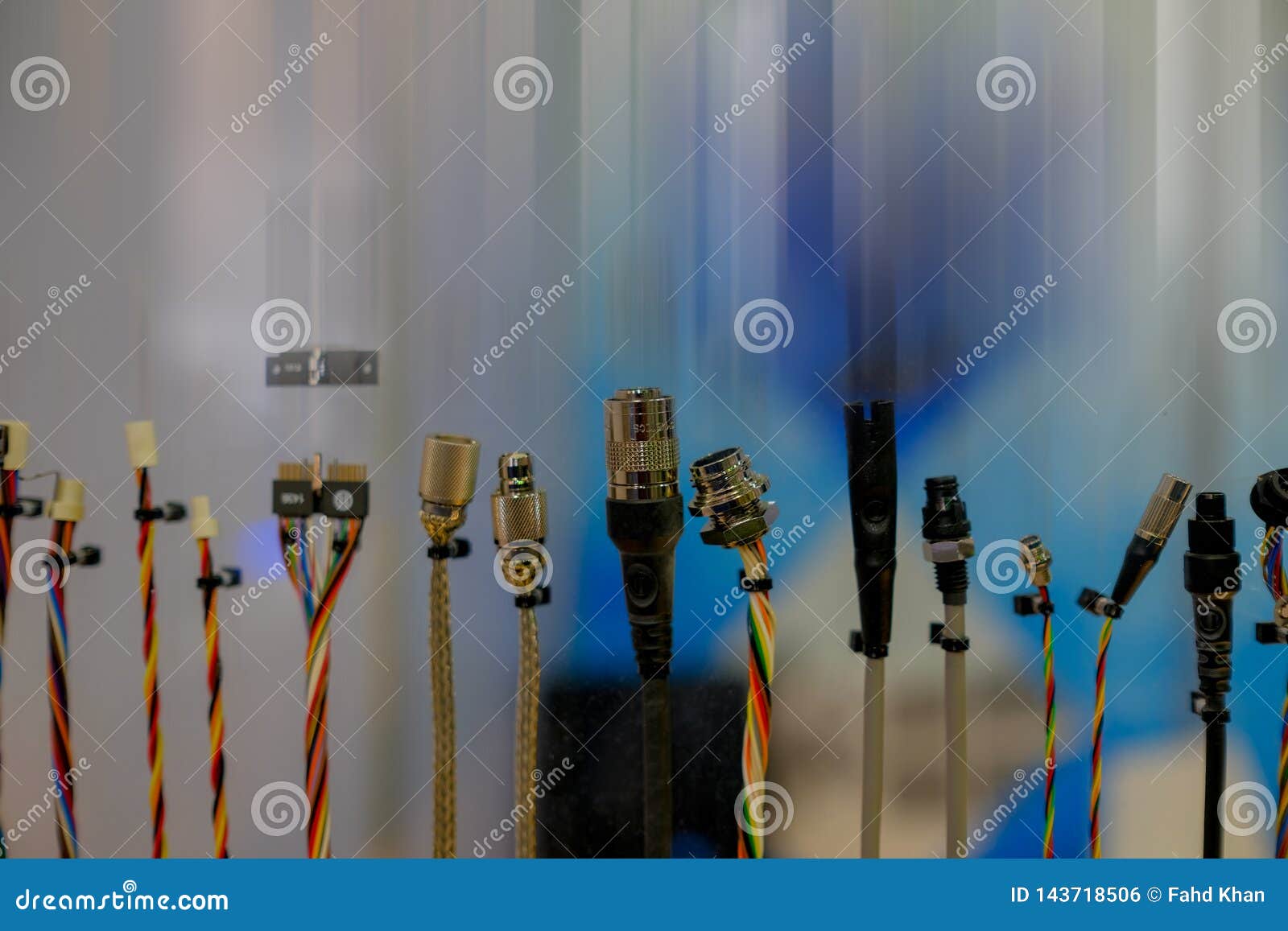 Row of Various Types of Connector Heads / Connector Cables Stock Photo ...
