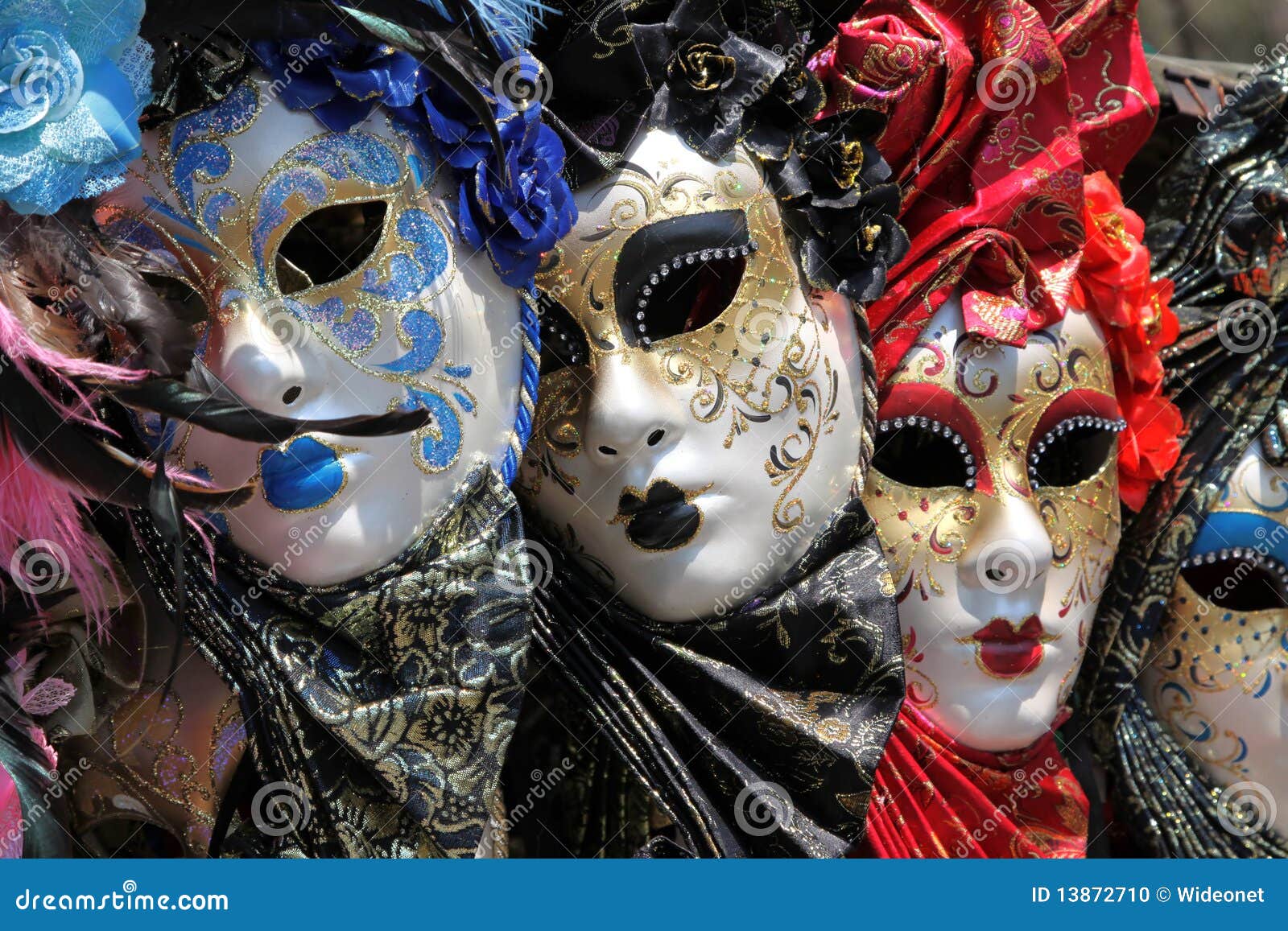 Row of venetian masks. stock photo. Image of magical - 13872710