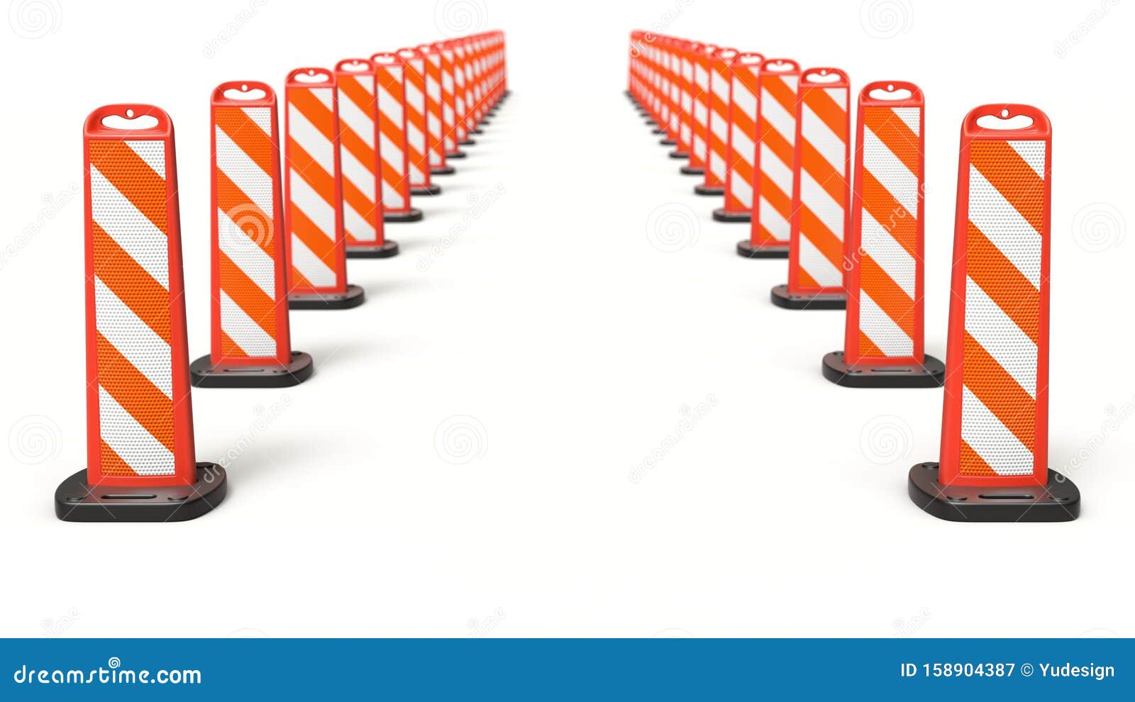 Row of Vertical Panel Channelizer Stock Illustration - Illustration of ...