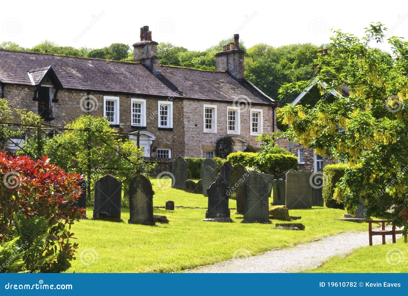Row of village cottages stock photo. Image of construction - 19610782