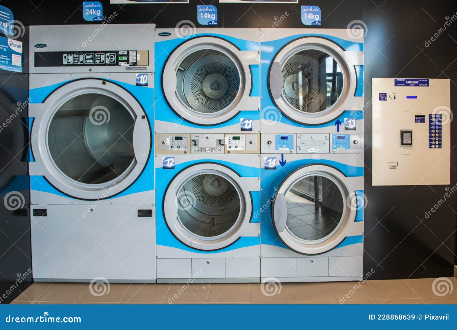 Row of Washing Machine of Laundry Business in the Store Stock Image ...