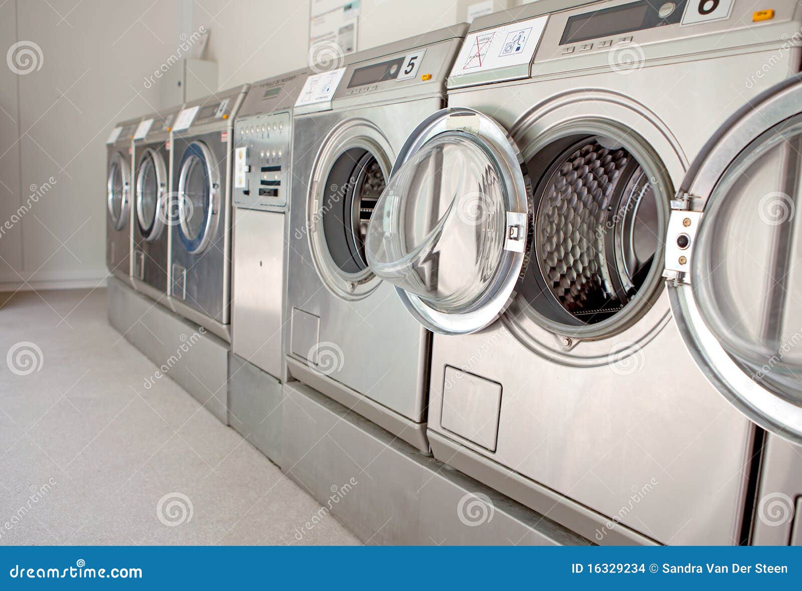 Row of washing machines stock photo. Image of purge, laundrette - 16329234