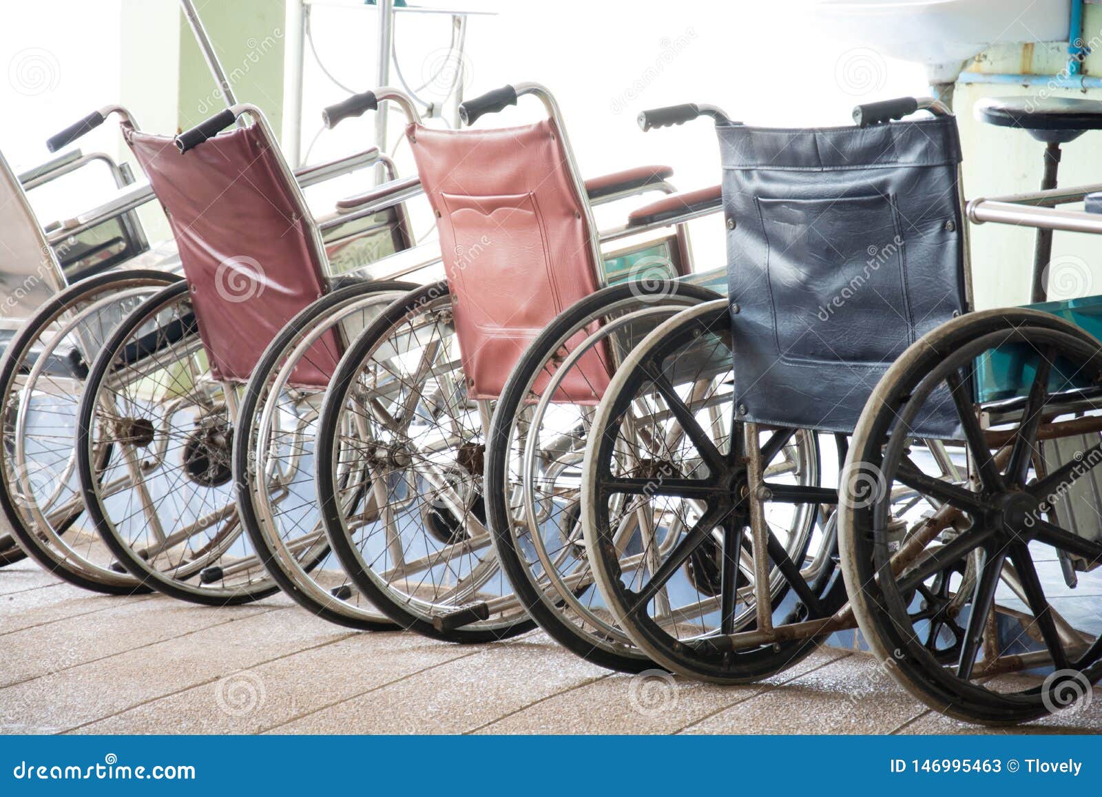 Row Wheelchairs in the Hospital Stock Image - Image of exam, object ...