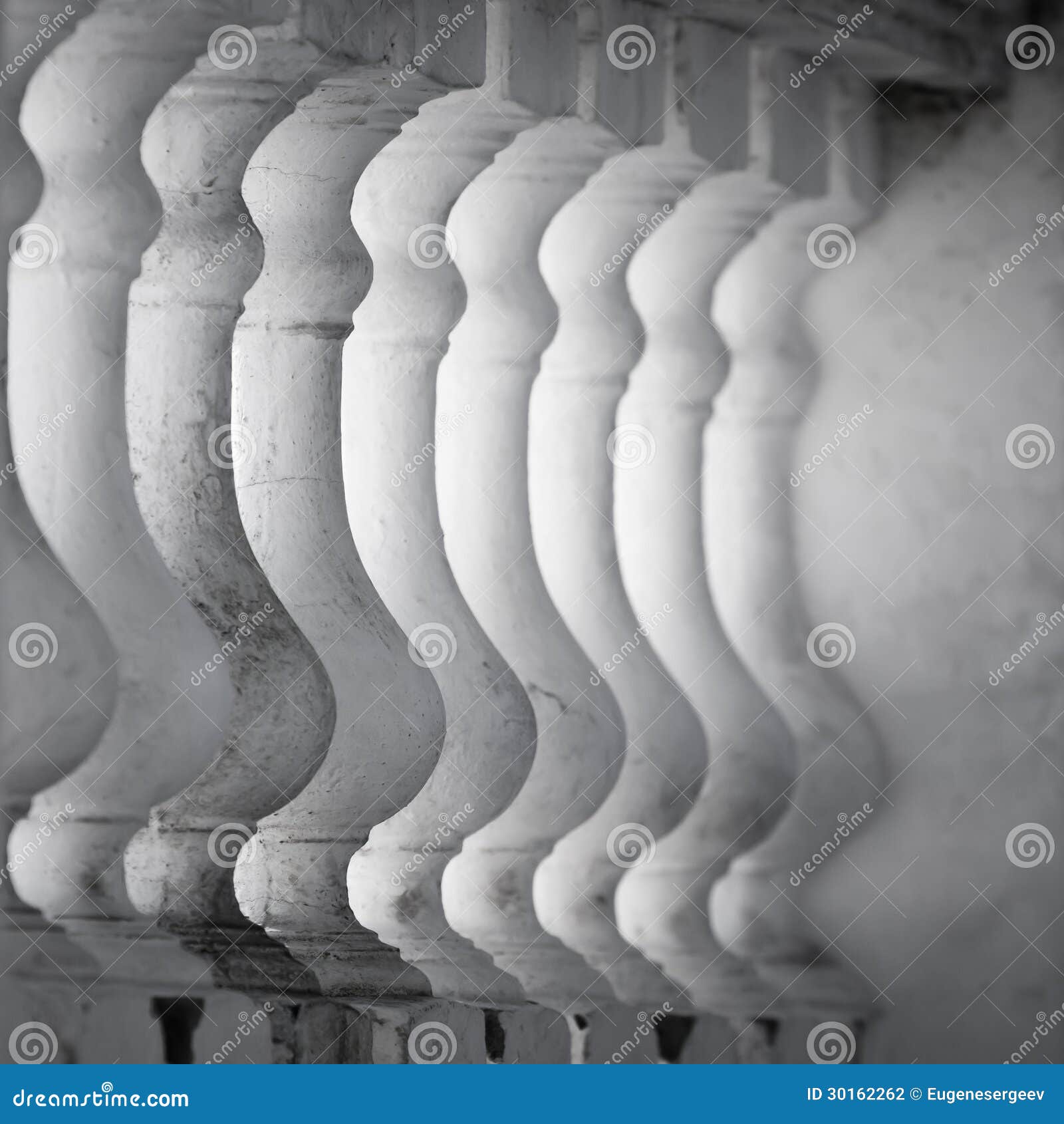 Row of white balusters stock photo. Image of handrail - 30162262