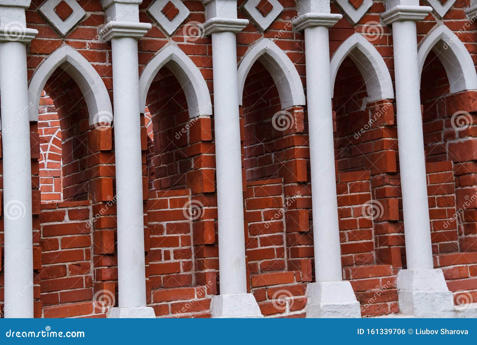 A Row of White Columns is an Architectural Element of the Old Castle ...