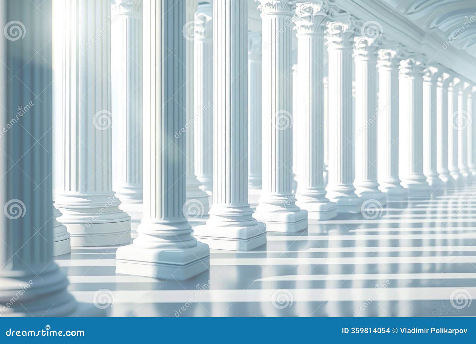 A Row of White Columns in a Building, Suitable for Architectural Design ...