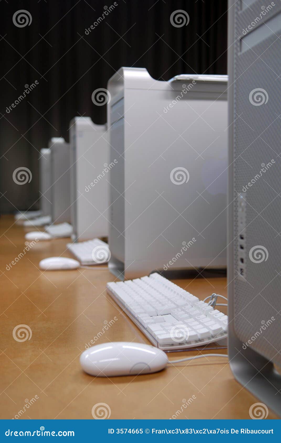 Row of white computers stock image. Image of white, technology - 3574665