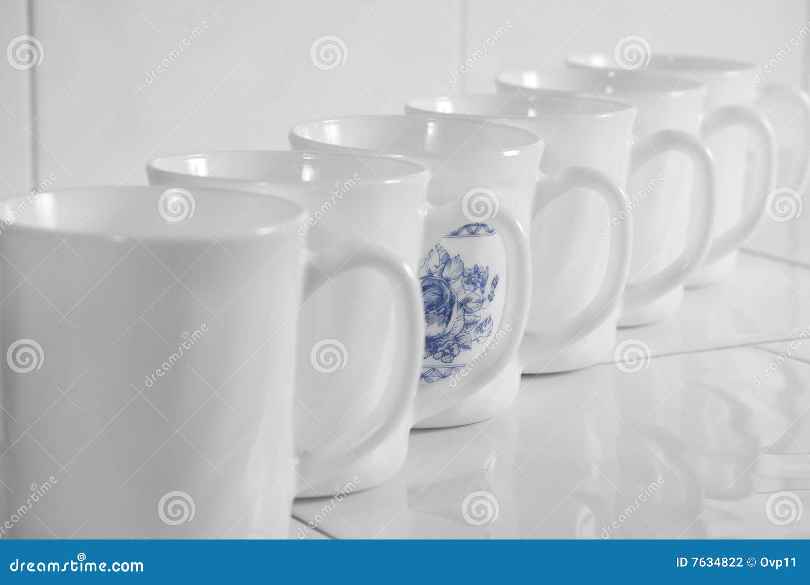 Row of white cups stock photo. Image of series, restaurant - 7634822