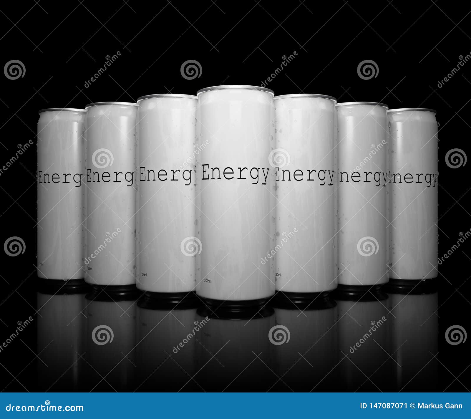 A Row of White Energy Drinks Stock Illustration - Illustration of ...
