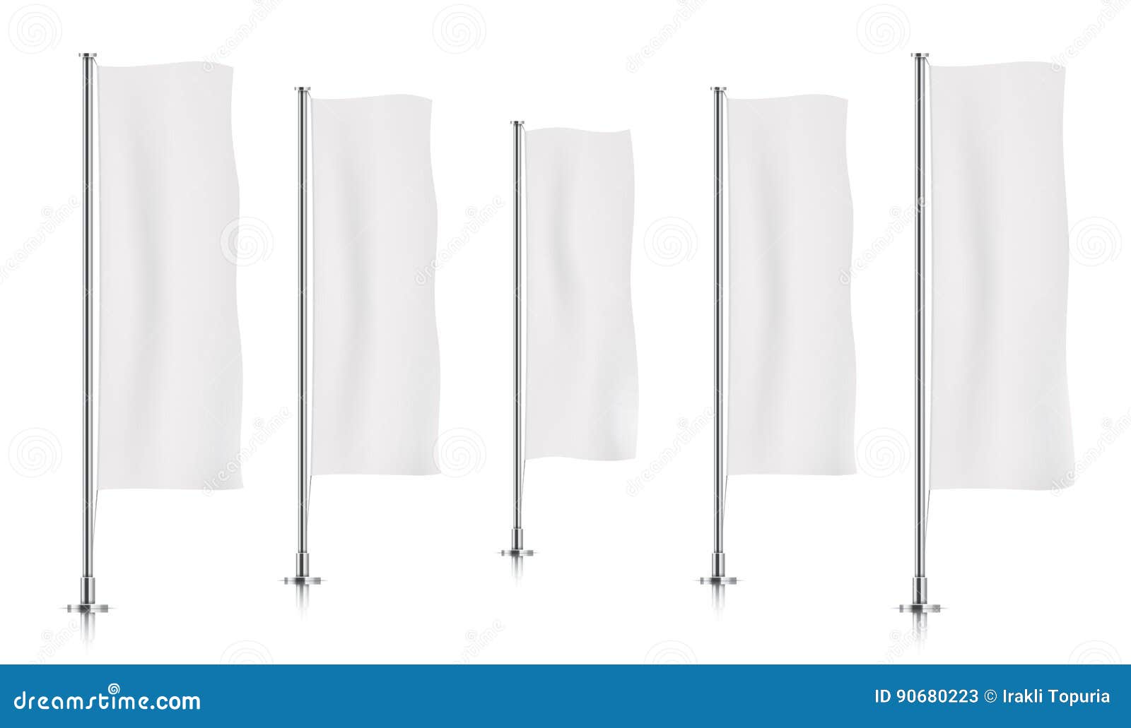 Row of White Vertical Banner Flags. Stock Vector - Illustration of ...