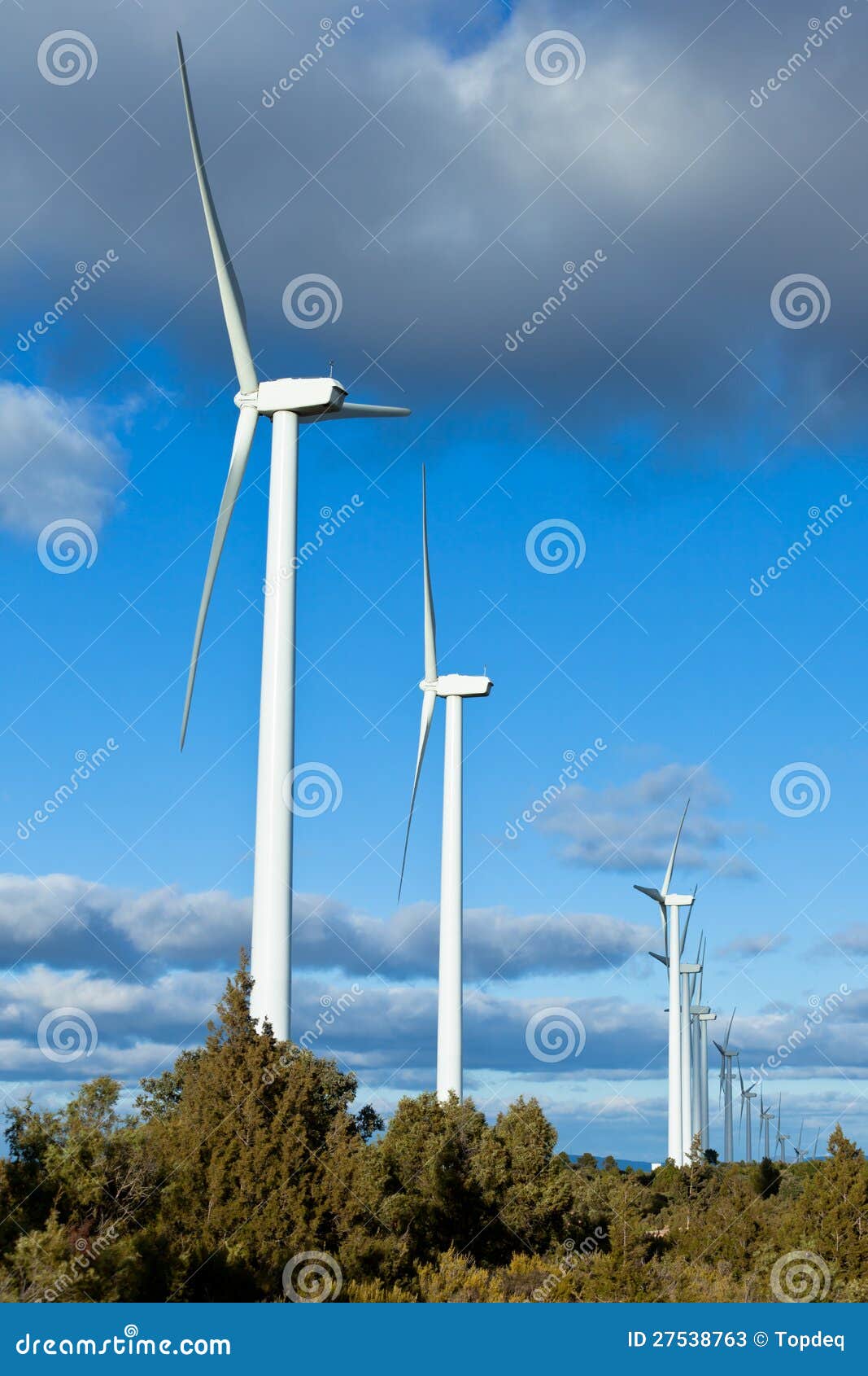 Row of wind turbines stock image. Image of nature, electricity - 27538763