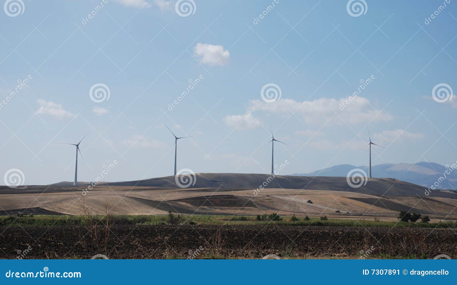 Row of Wind Turbines in Puglia Stock Image - Image of farmland ...