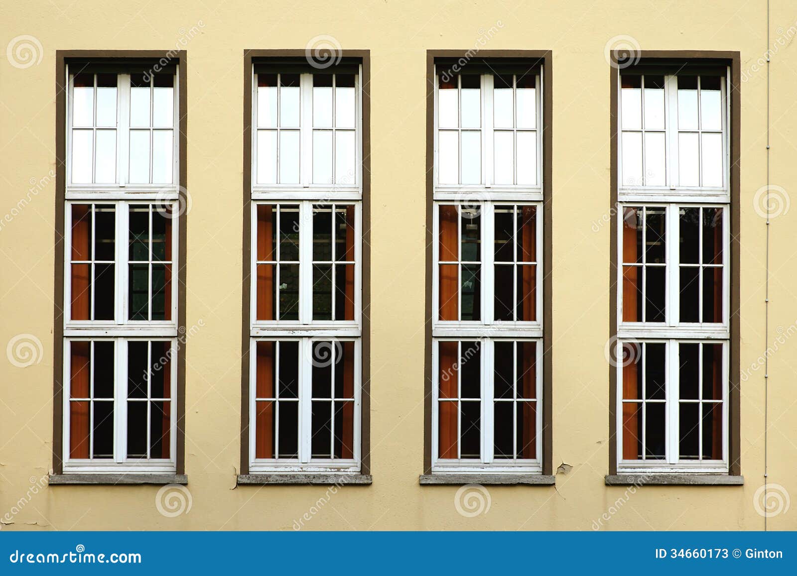 Row of windows stock image. Image of wooden, damage, detail - 34660173