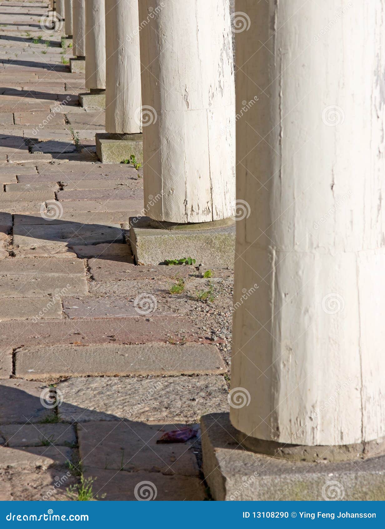Row of wooden columns stock photo. Image of white, architecture - 13108290