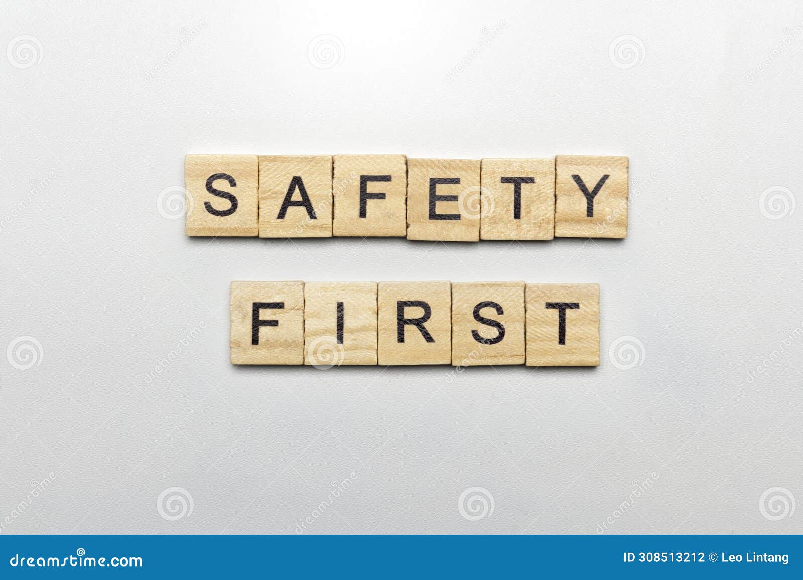 The Row of Wooden Cubes with Safety First Text Stock Photo - Image of ...