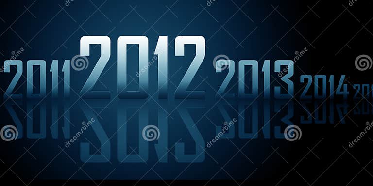 Row of Years with Reflections (theme of 2012 Year) Stock Illustration ...