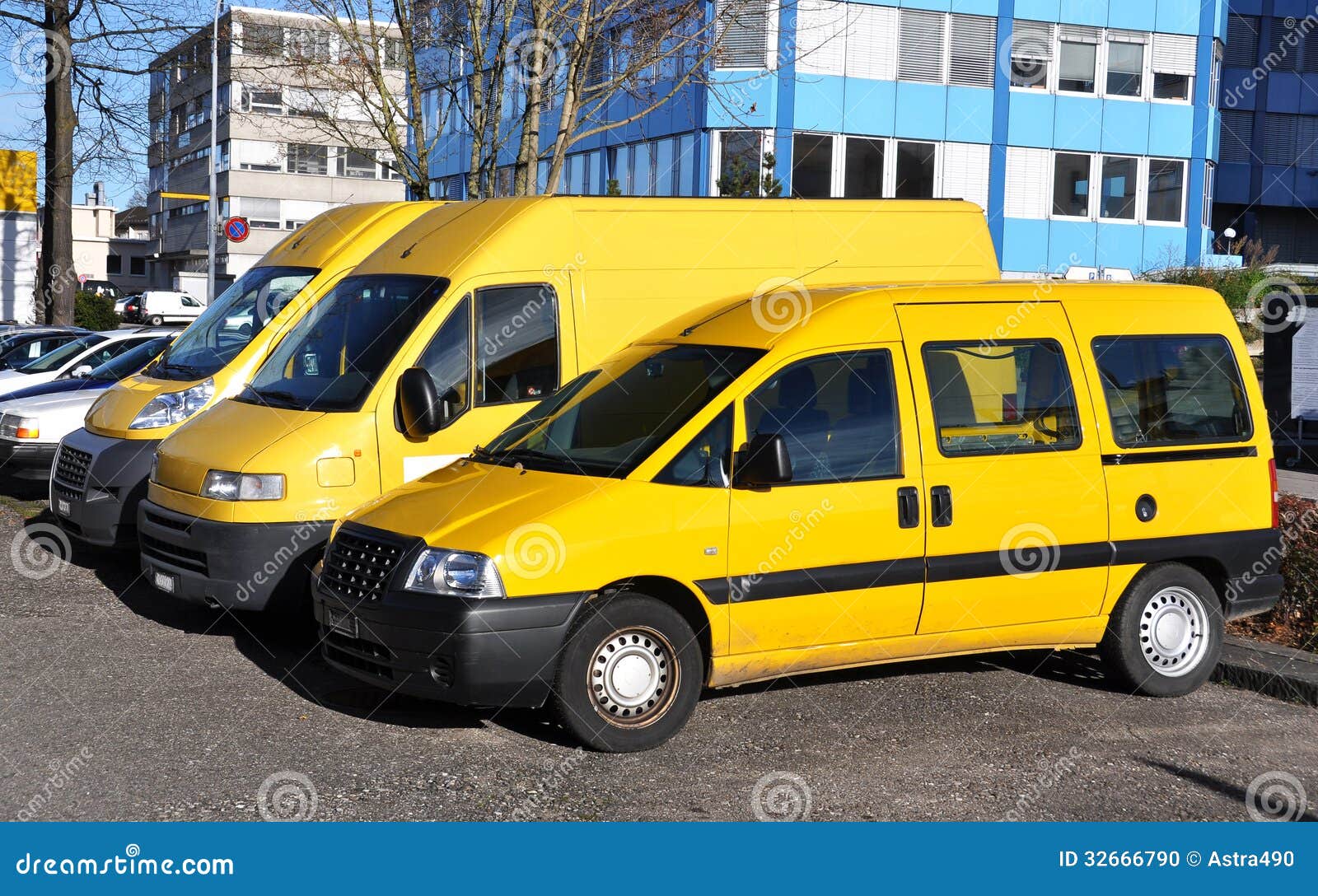 Row of yellow cars stock photo. Image of post, automotive - 32666790