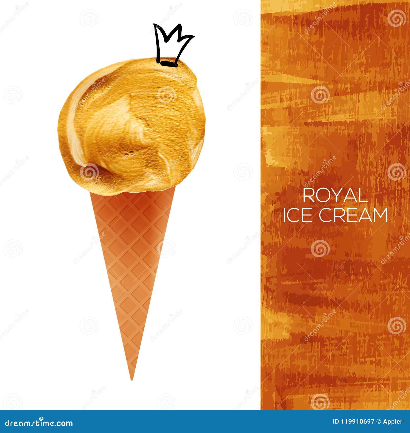 Rowal Golden ice cream stock vector. Illustration of icecreamcone ... Rowal Golden ice cream stock vector. Illustration of icecreamcone ...