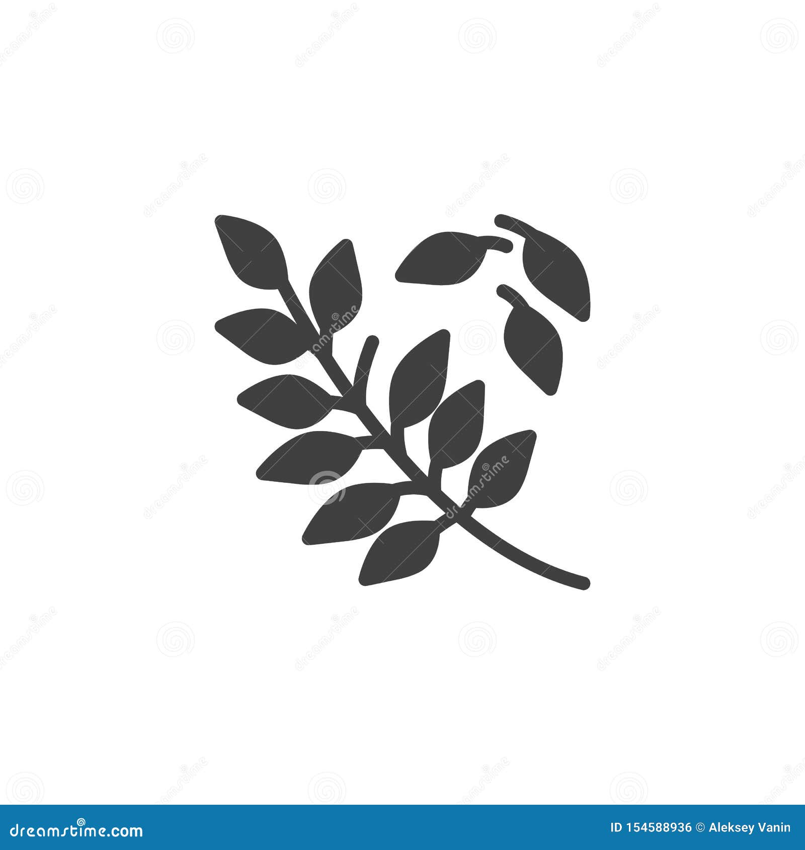 Rowan Branch Leaf Vector Icon Stock Vector - Illustration of perfect ...