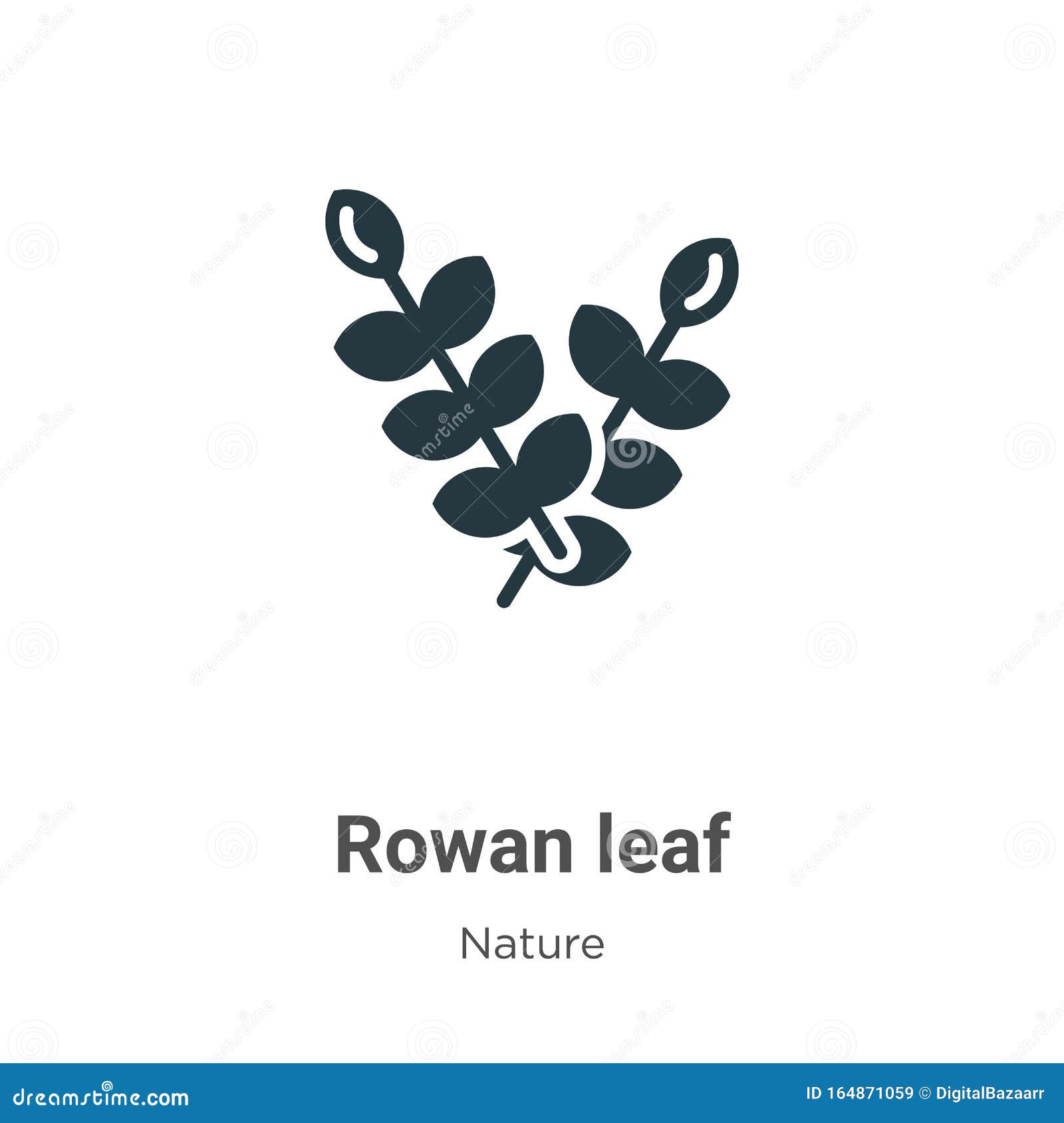 Rowan Leaf Vector Icon on White Background. Flat Vector Rowan Leaf Icon ...