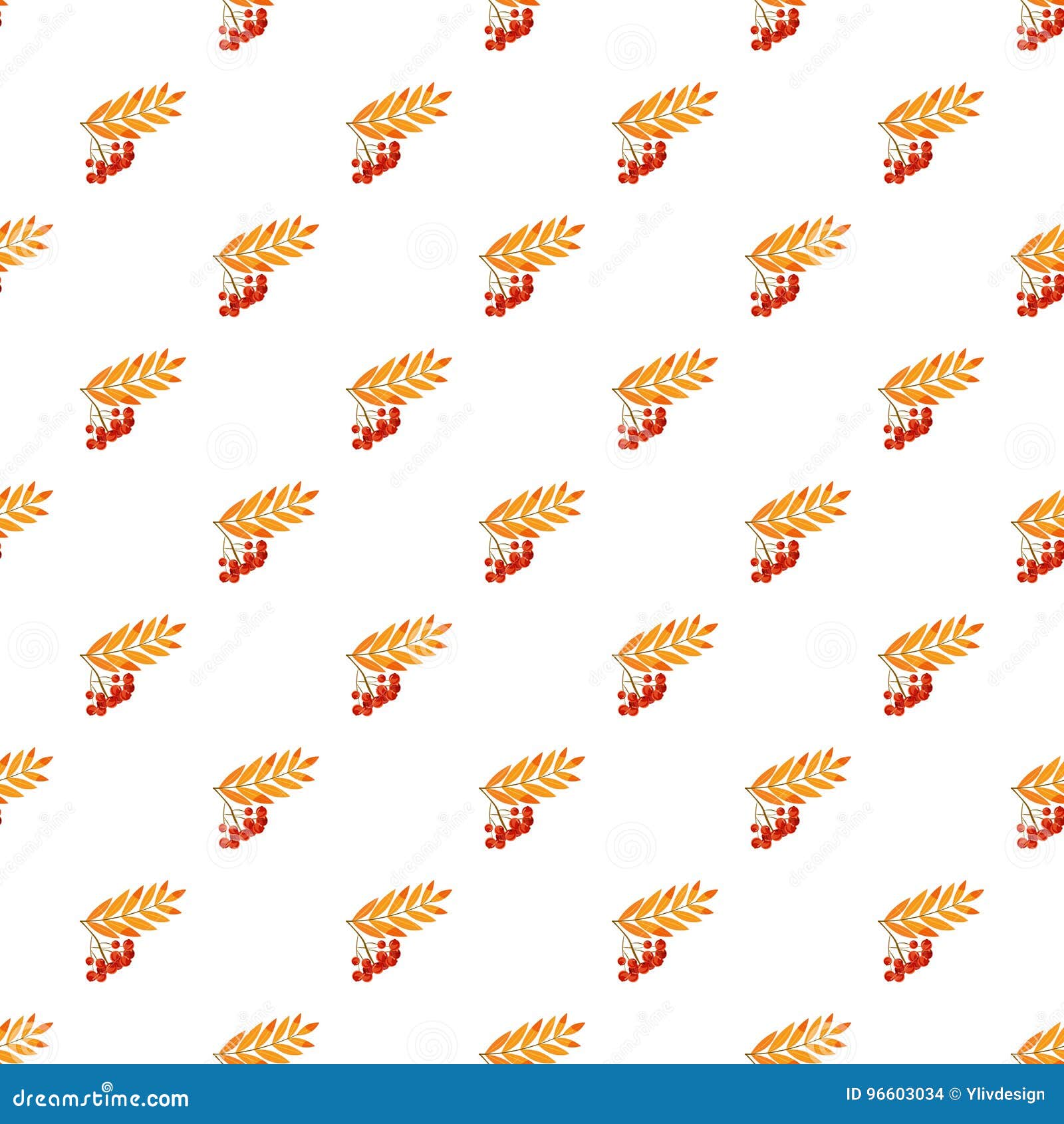 Rowanberry branch pattern stock vector. Illustration of pattern - 96603034