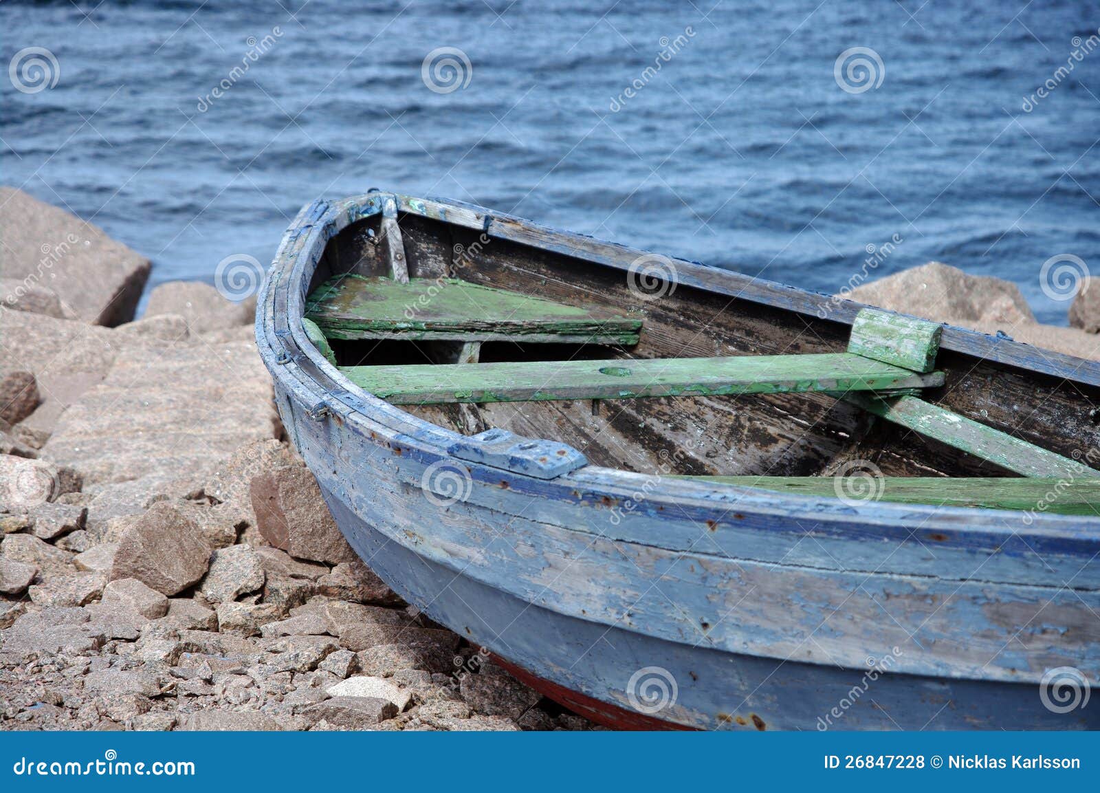 Rowboat stock photo. Image of green, water, beach, blue - 26847228