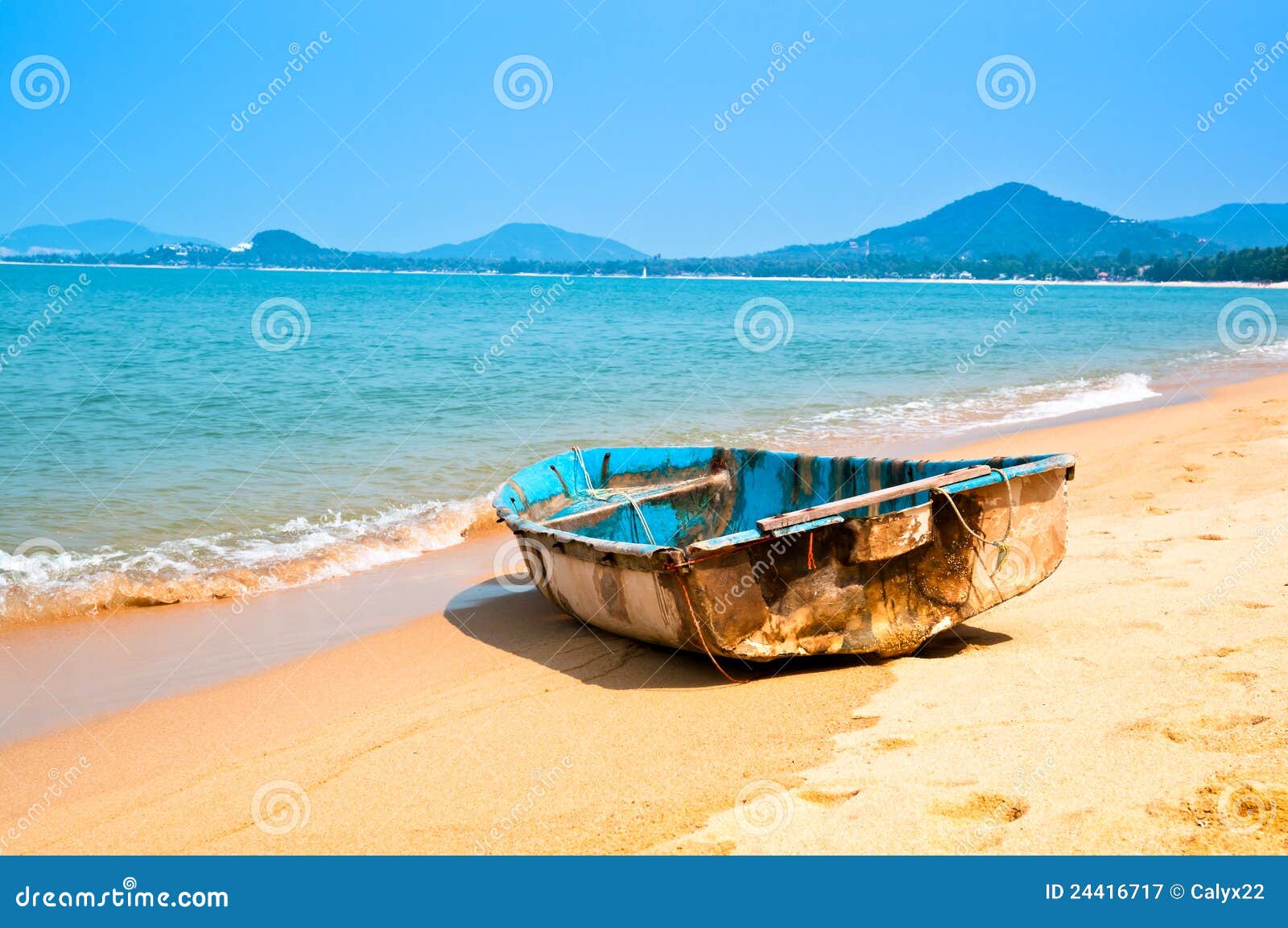 Rowboat on the Beach stock image. Image of serene, beach - 24416717