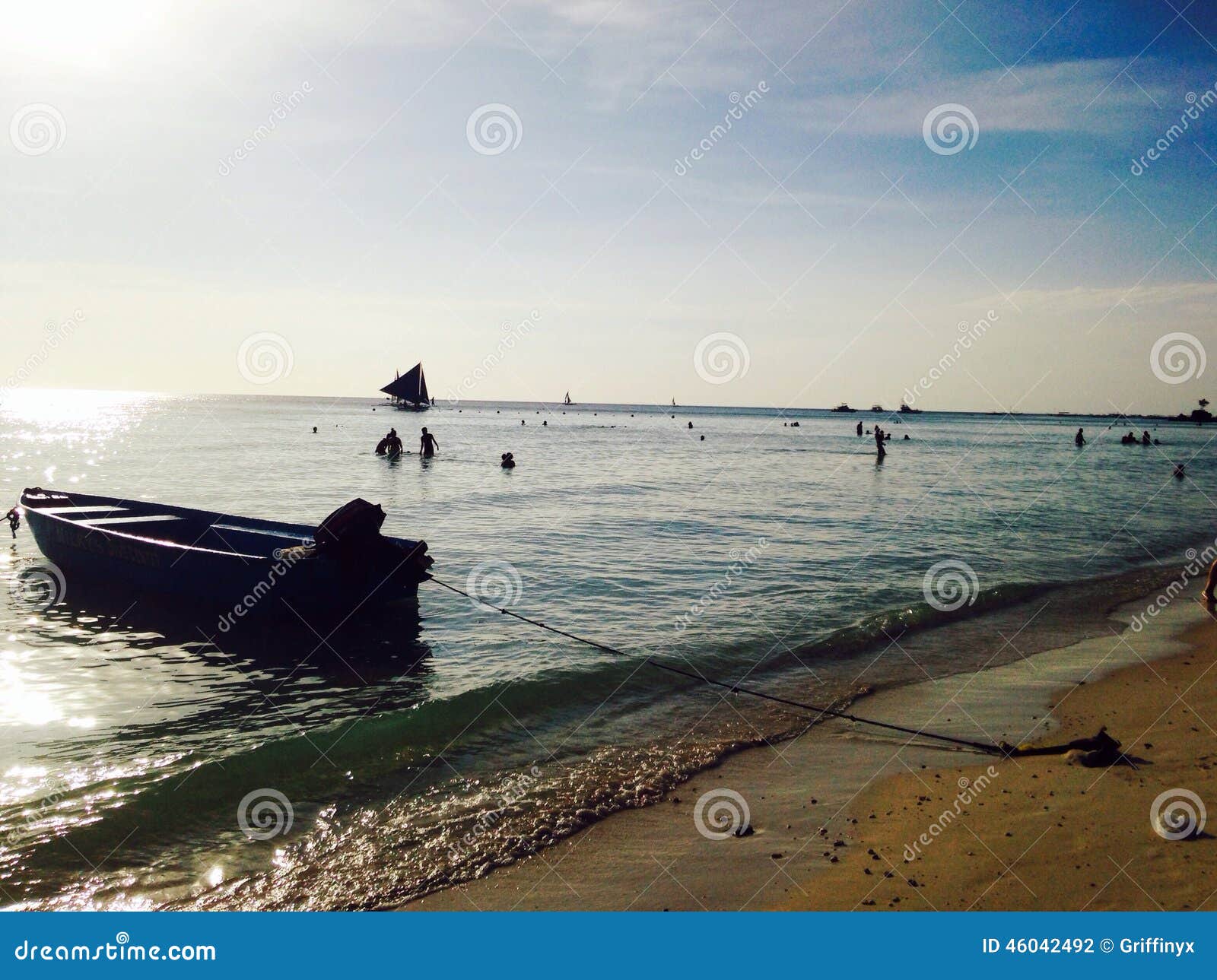 Rowboat by the beach editorial photography. Image of shadow - 46042492