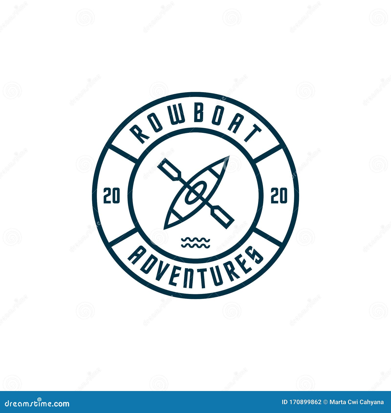 Rowboat Emblem Logo Premium Vector Stock Vector - Illustration of ...
