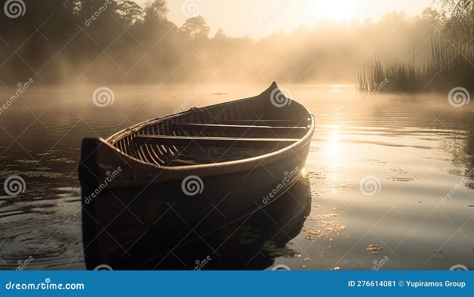 Rowboat Glides on Tranquil Water at Sunset Generated by AI Stock Image ...