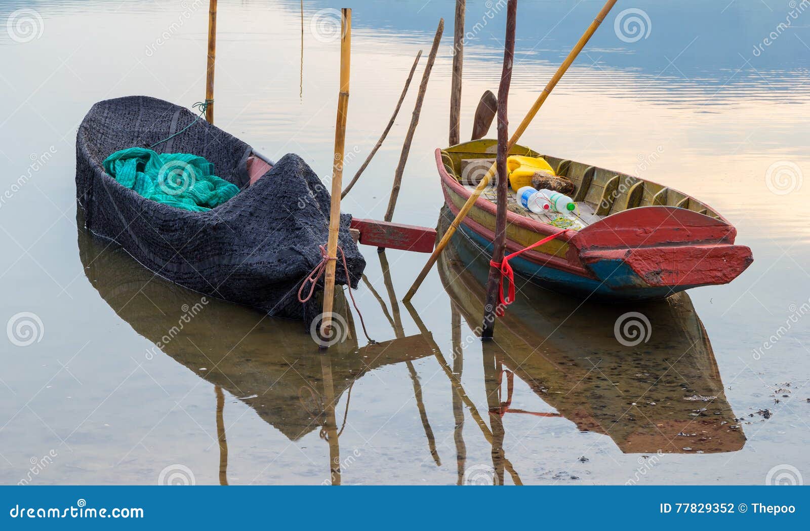 Rowboat. stock photo. Image of fishing, scenic, tranquil - 77829352