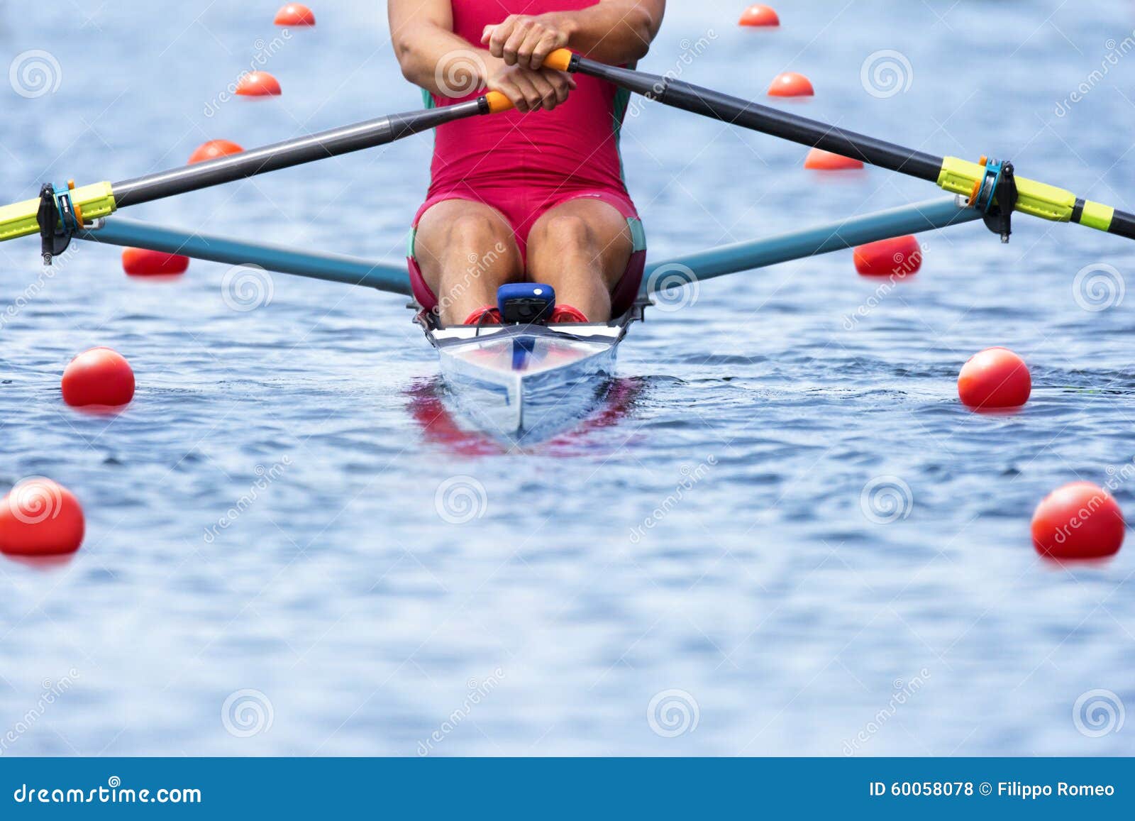 Rower front view pylons stock photo. Image of regatta - 60058078