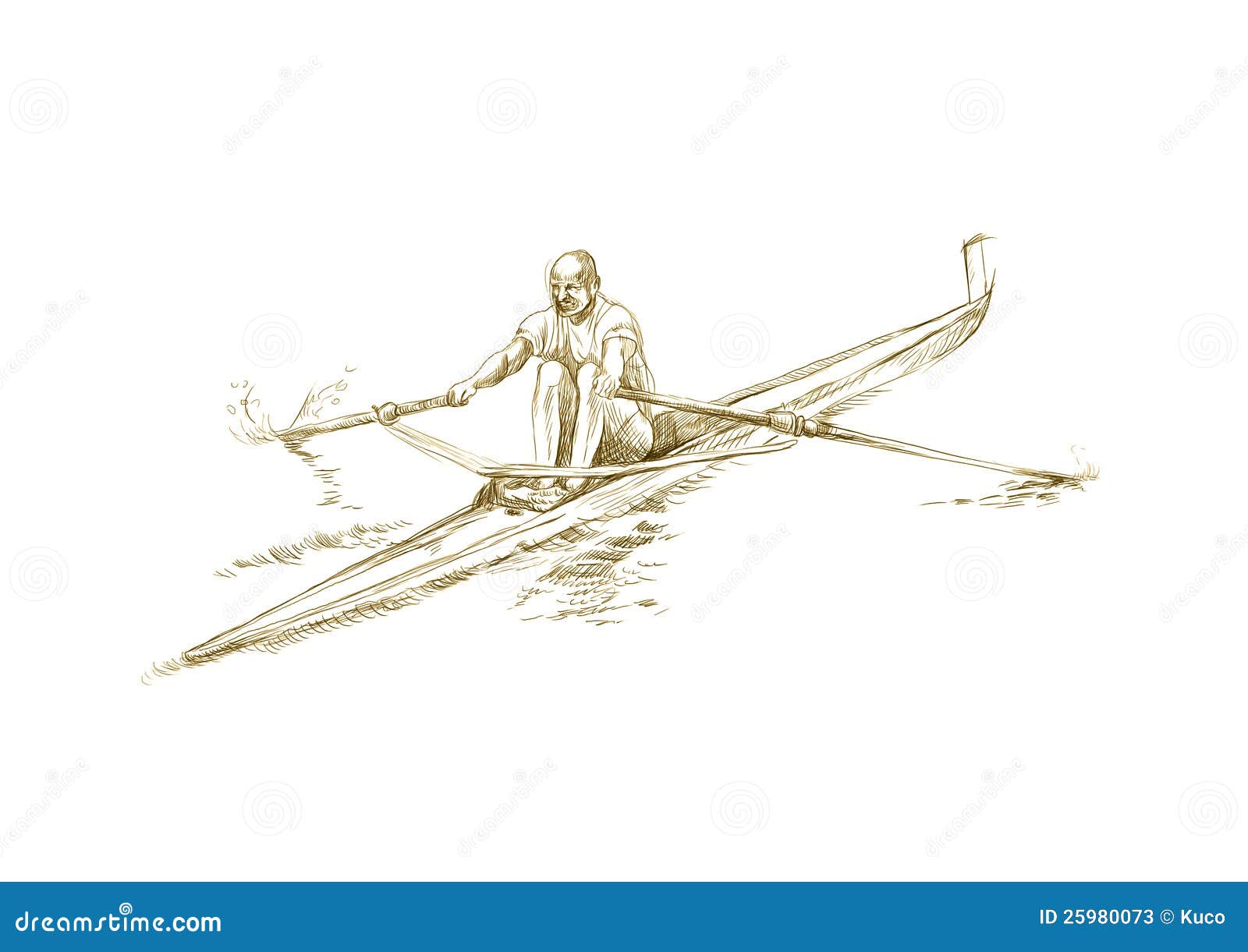 Rowing stock vector. Illustration of draft, schema, sketch - 25980073