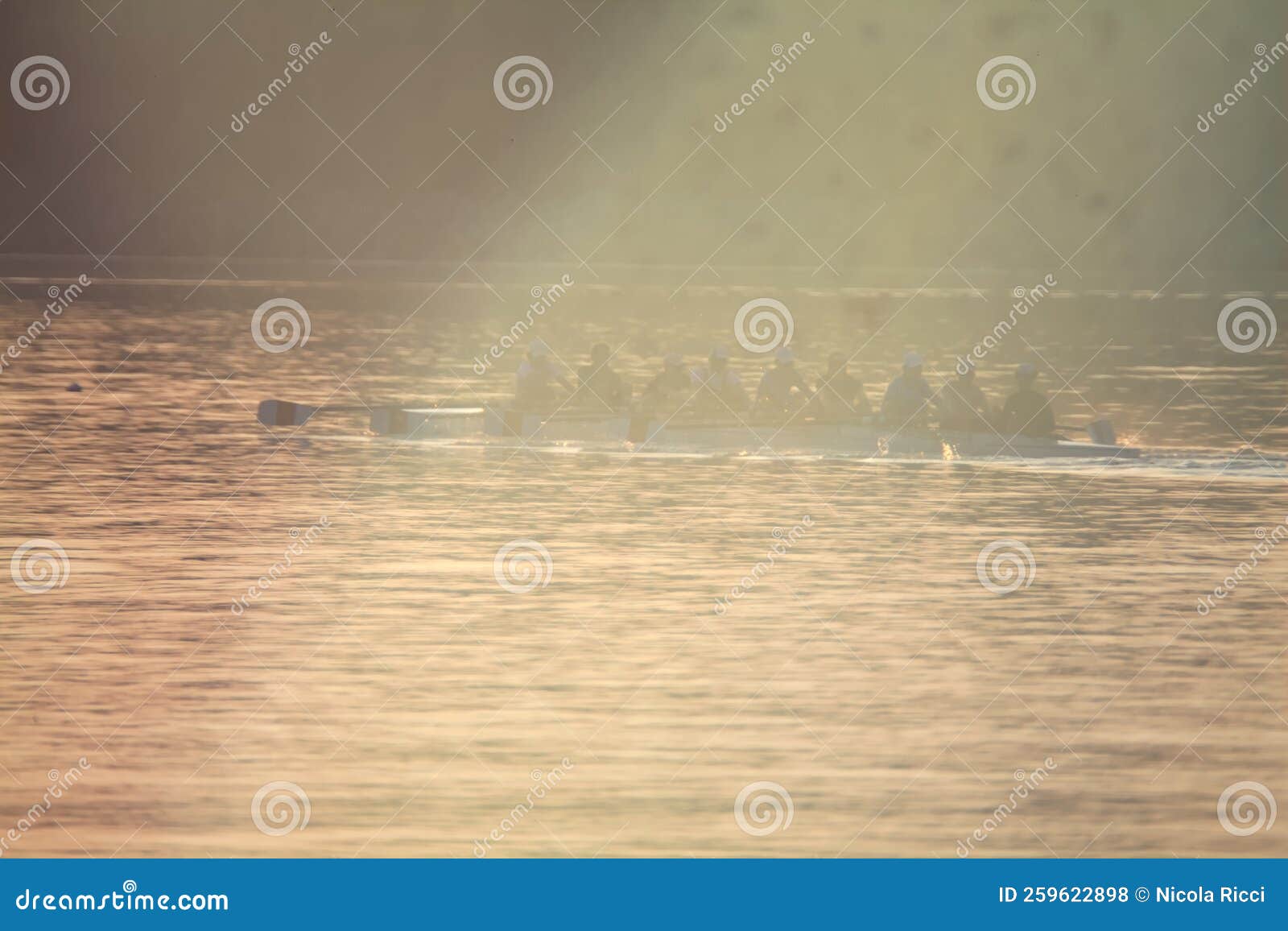 Rowing Boat on a Lake at Sunset Stock Photo - Image of culture, dawn ...