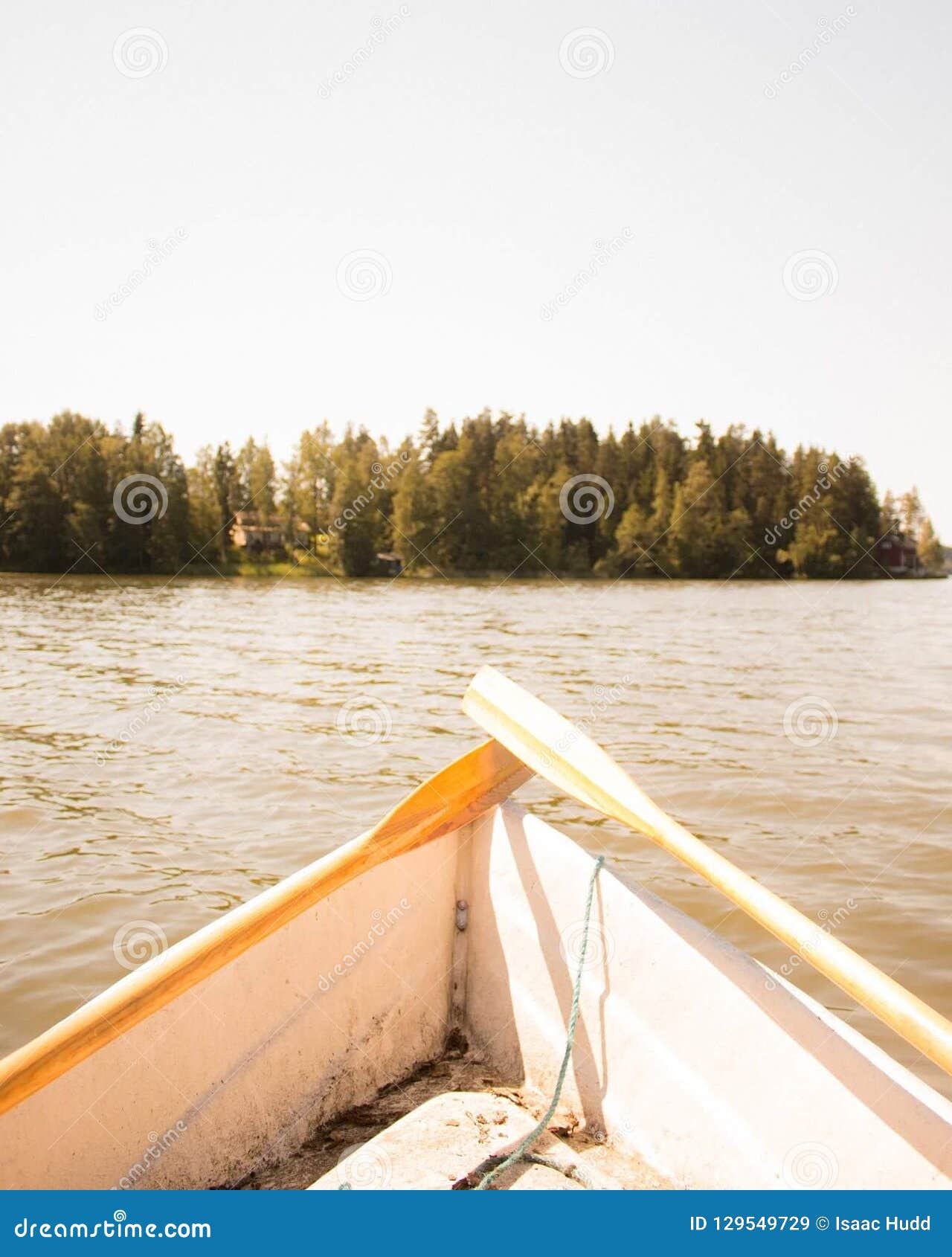 Rowing Boat on Lake with Oars Stock Image - Image of rest, summers ...