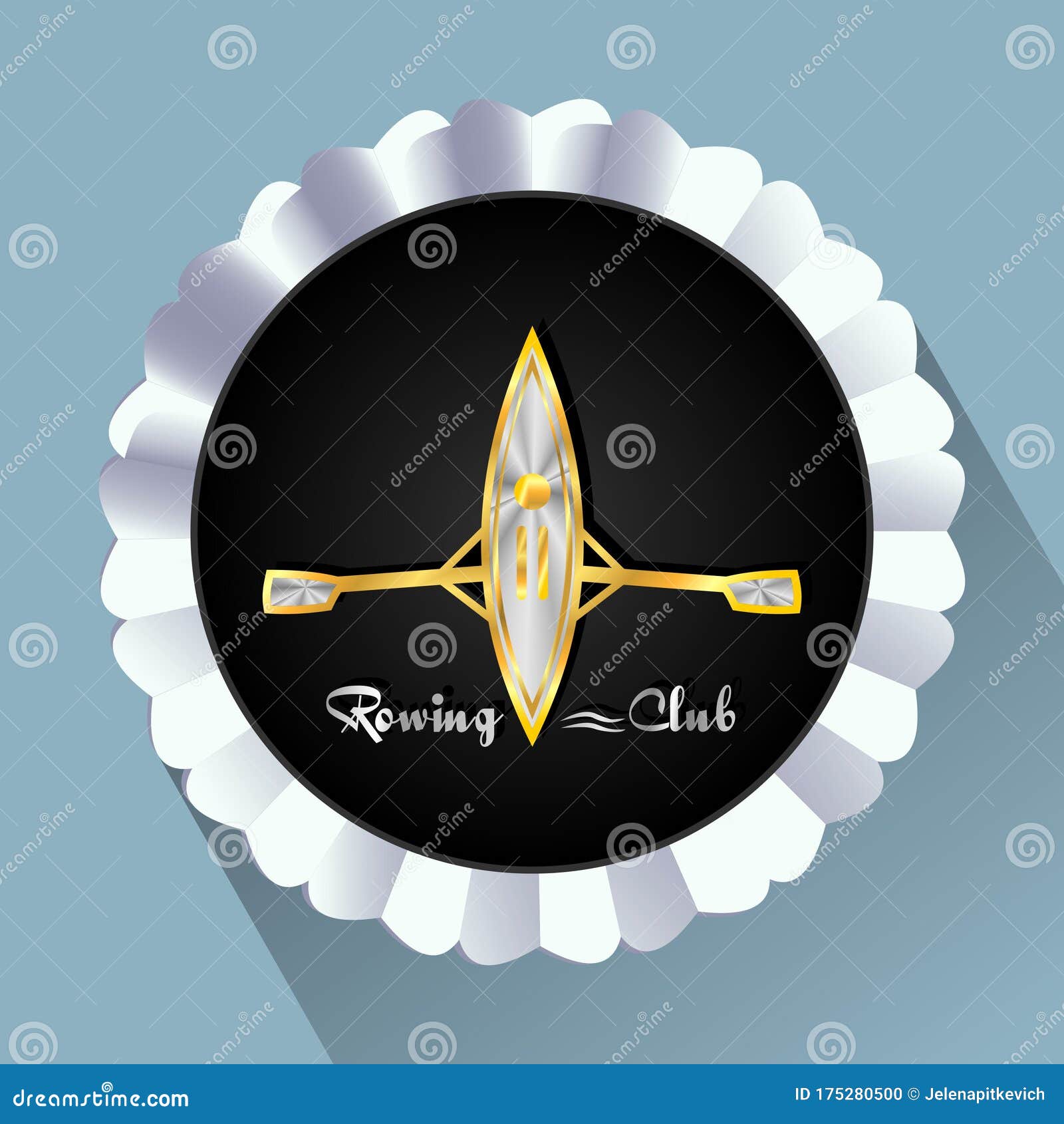Rowing Boat Logo on a Black Background Stock Illustration ...