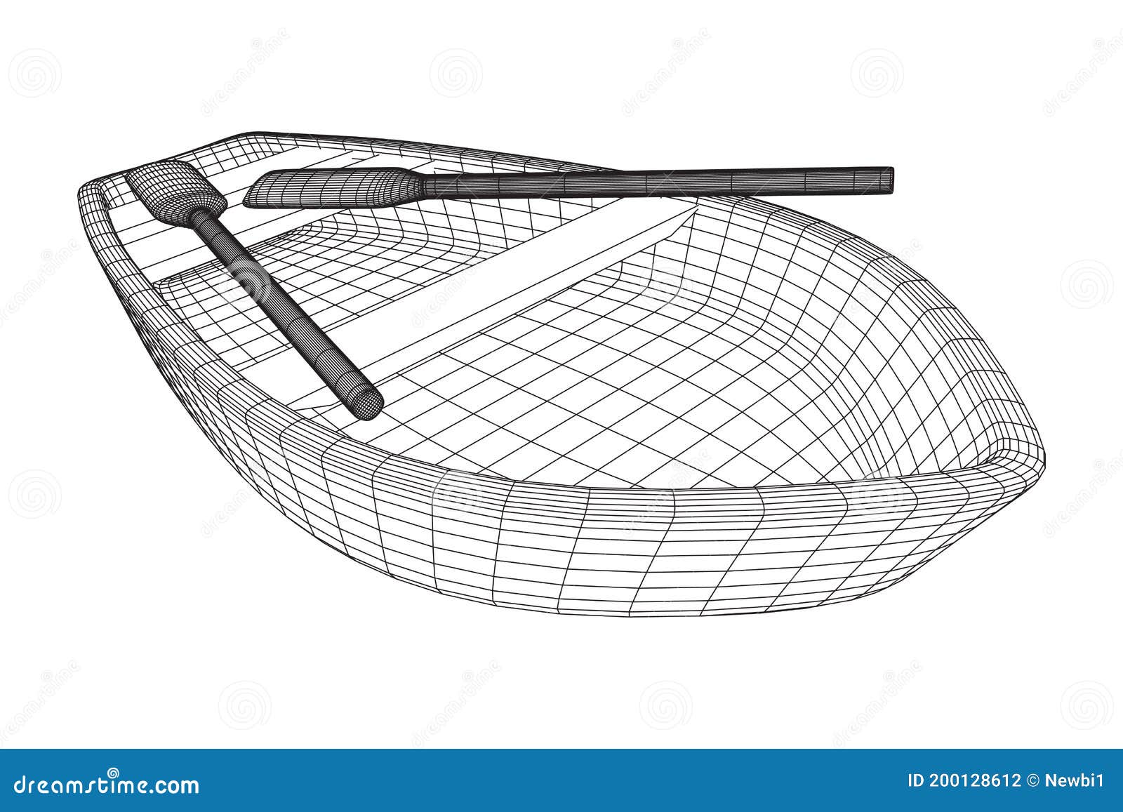 Rowing Boat with Paddles Vector Stock Vector - Illustration of fishing ...