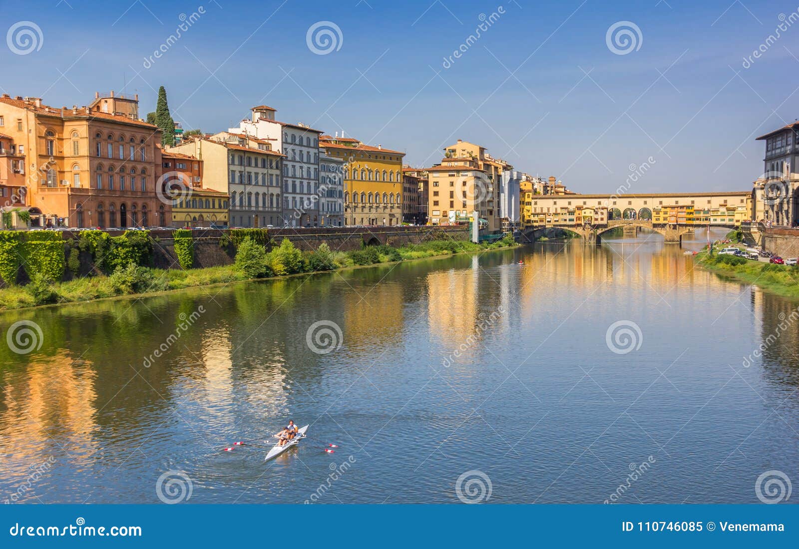 Rowing Boat on the River Arno in Florence Editorial Image - Image of ...