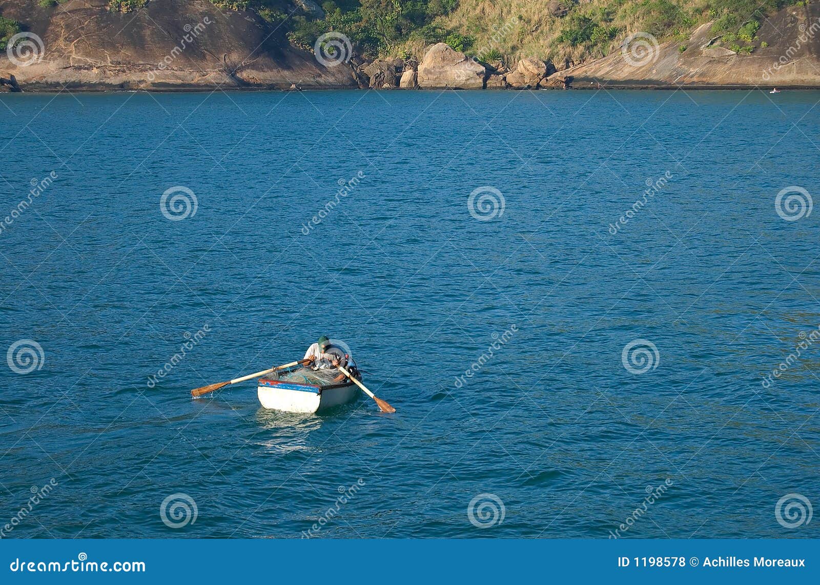Rowing boat at sea stock photo. Image of recreation, shoreline - 1198578