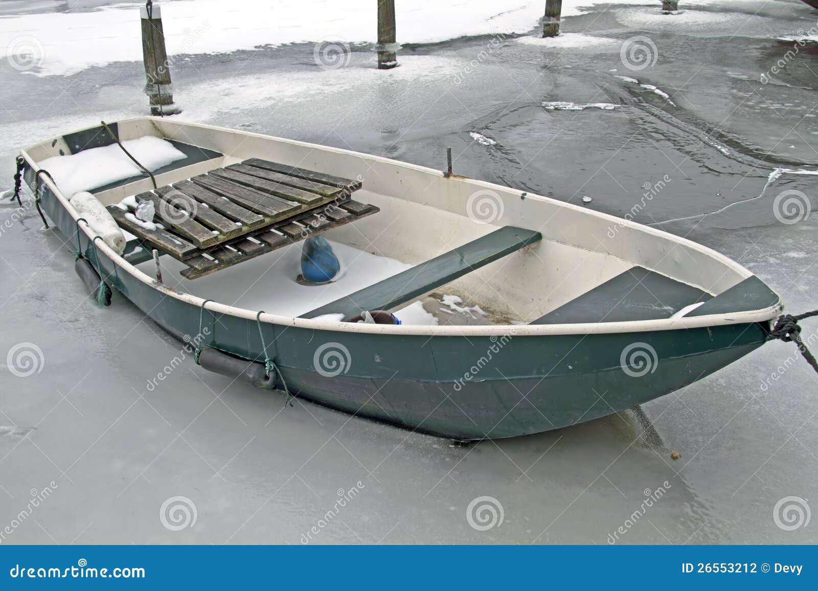 Rowing boat in winter stock photo. Image of ship, gully - 26553212