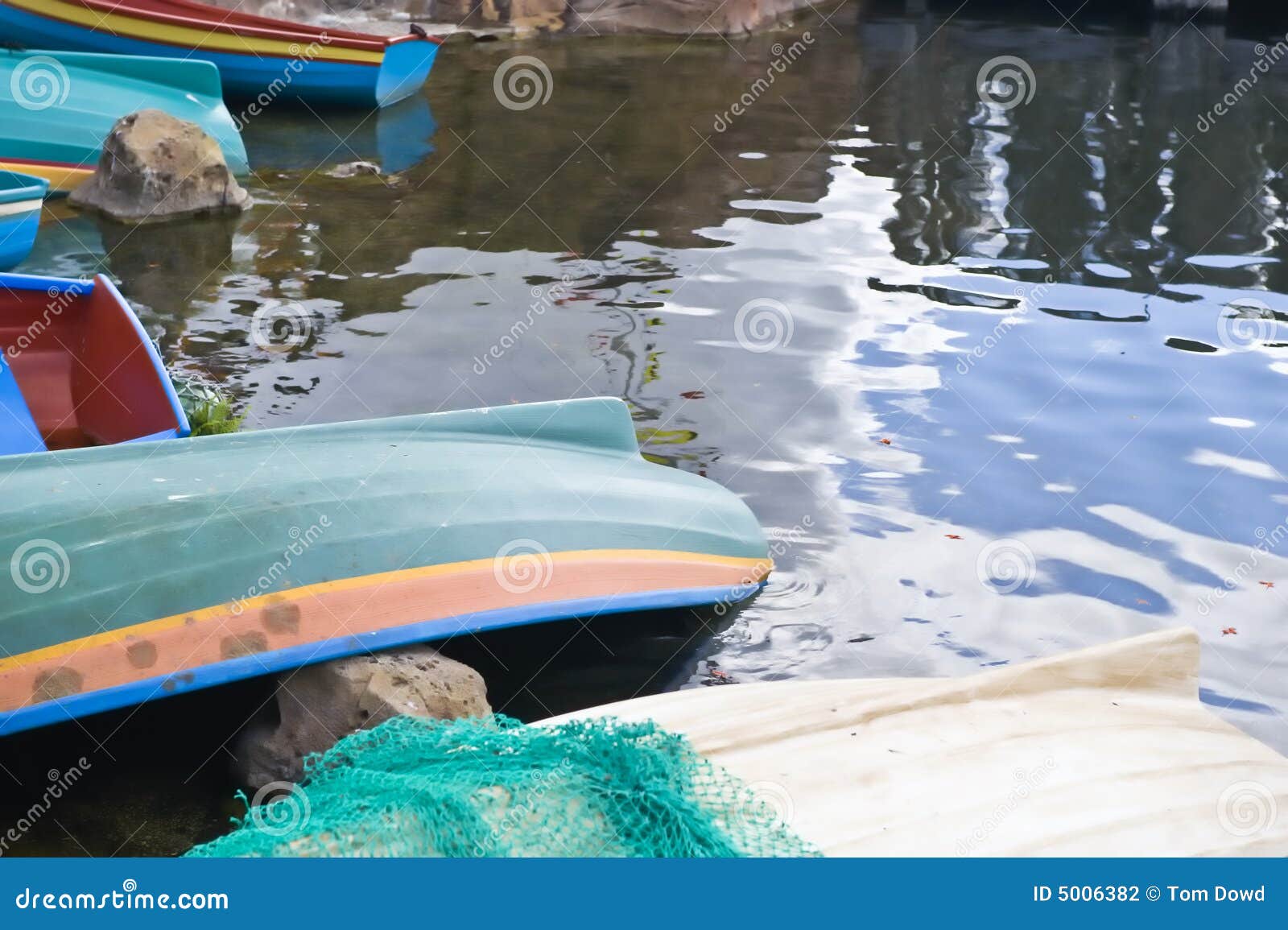 Rowing Boats Moored Lakeside Stock Photo - Image of hulls, berthed: 5006382